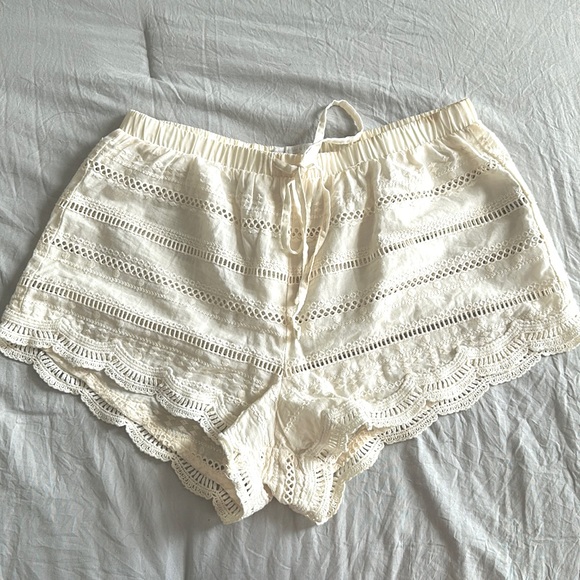 Abercrombie & Fitch | Shorts | Abercrombie Fitch Sheer Cream Lacey ...